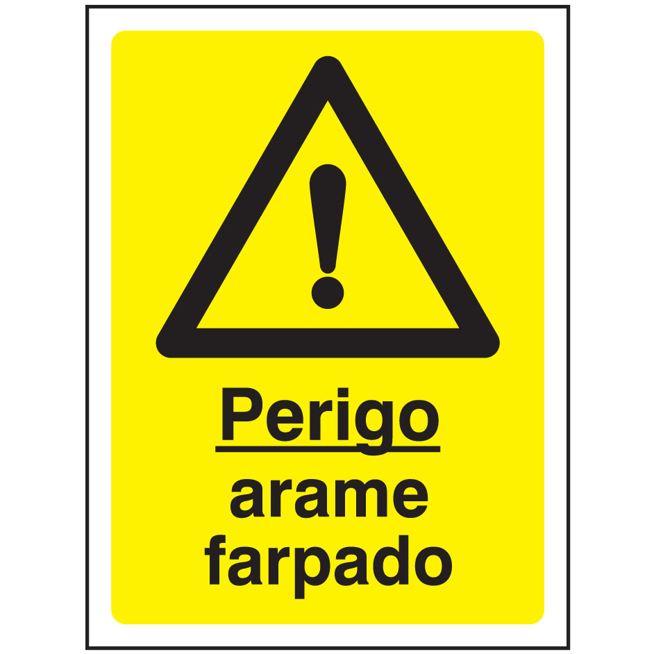 SINAL DE PERIGO - ARAME FARPADO (G526) - Encomende online na Bom Sinal